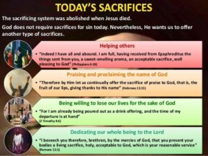 What are the five types of sacrifices?