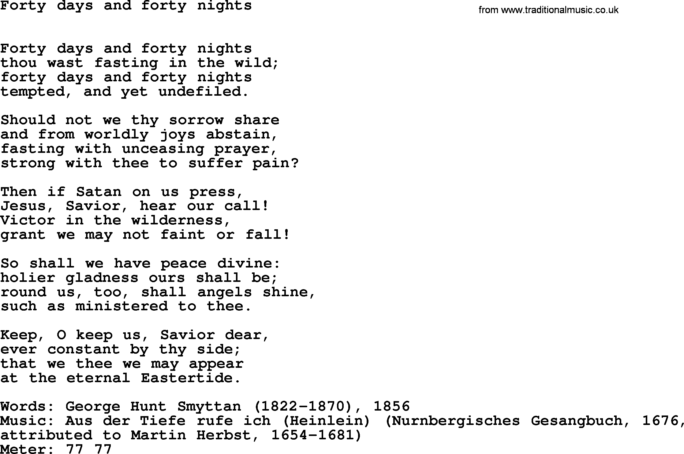 What is the meaning of forty days and forty nights?