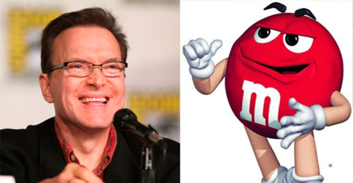 Who voices the red M&M?