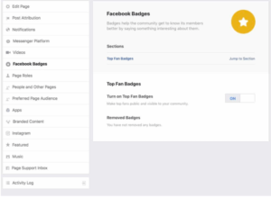 How do I find my Facebook badges?