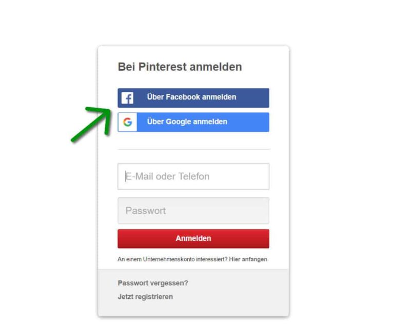 How do I log into Pinterest with Google?